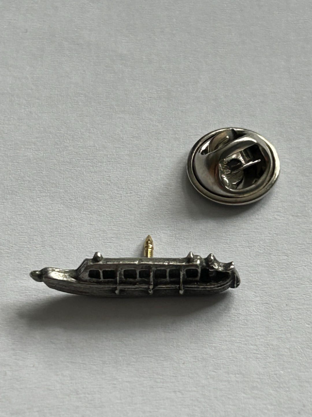 Narrow Boat Canal Boat Silver Pewter Pin Badge - Etsy