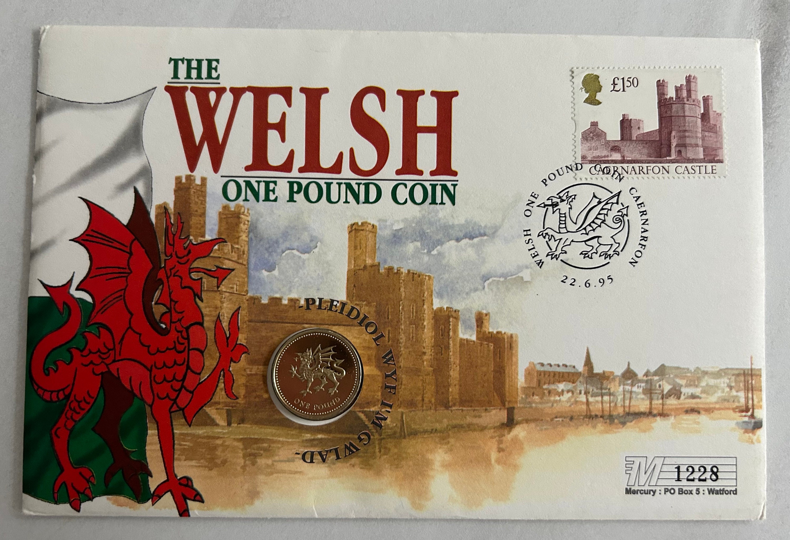1995 the Welsh One Pound Coin Cover - Etsy
