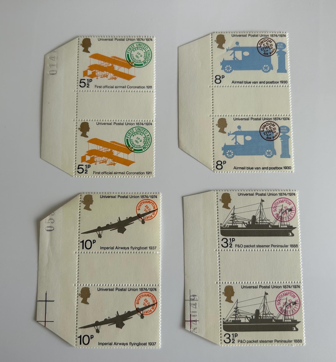 1974 UPU Postal Union Stamp Set of Four Gutter Pairs - Etsy