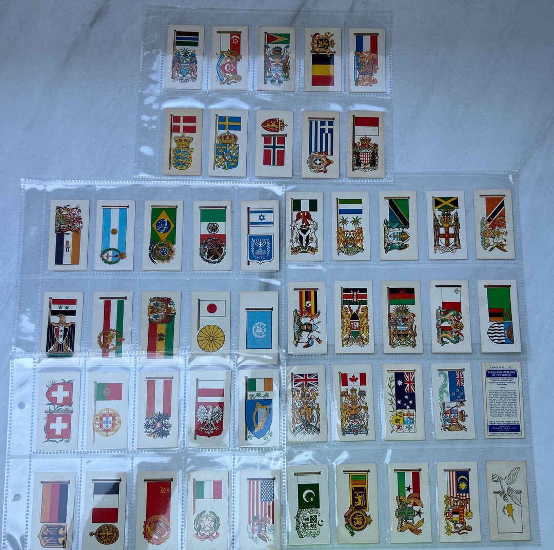Brooke Bond Tea Cards Flags and Emblems of the World Complete Set ...