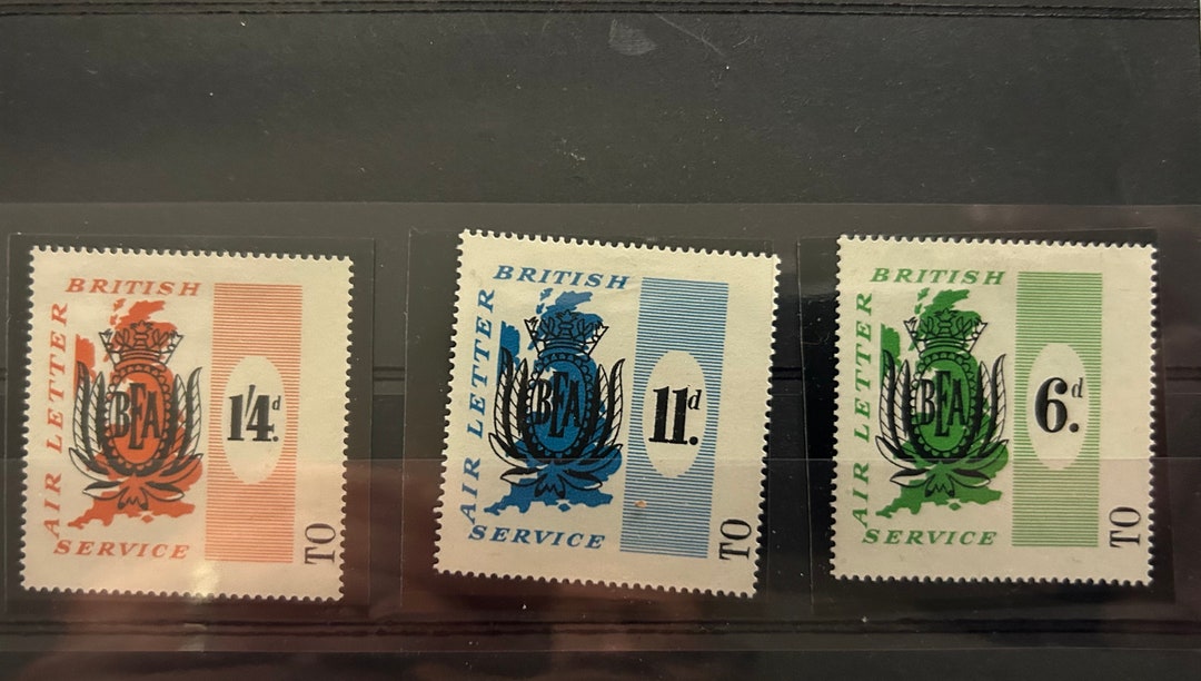 1951 GB BEA Air Letter Service Stamp Set of 3 - Etsy
