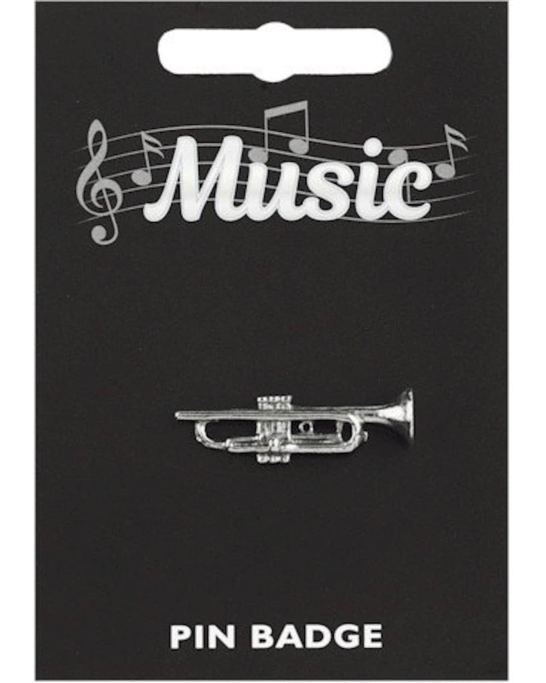 Trumpet Silver Pewter Pin Badge Tie Pin - Etsy
