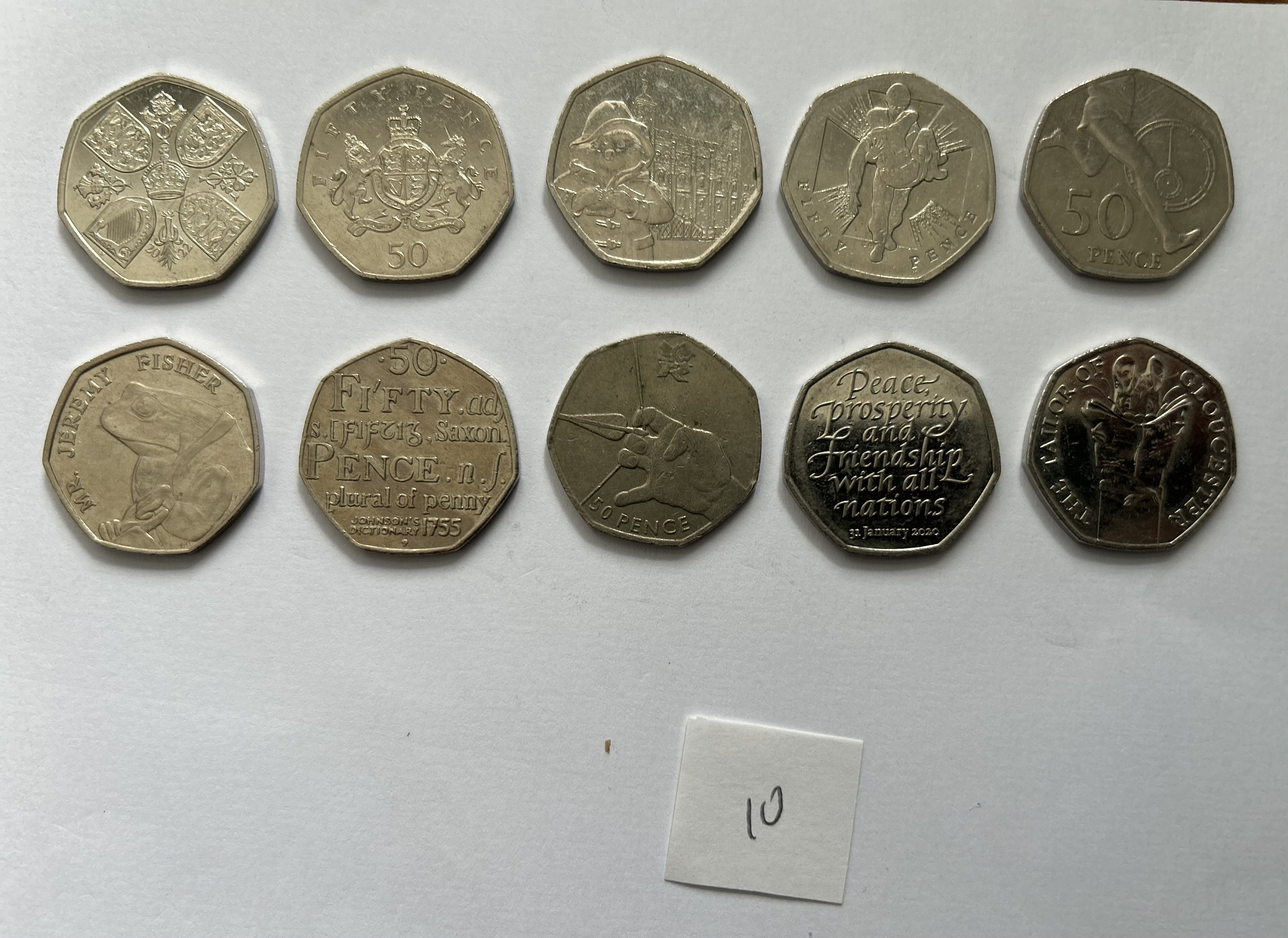 Mixed Sets of UK 50p Coins 10 Collectors Coin per Set Lots 1 -10 - Etsy UK