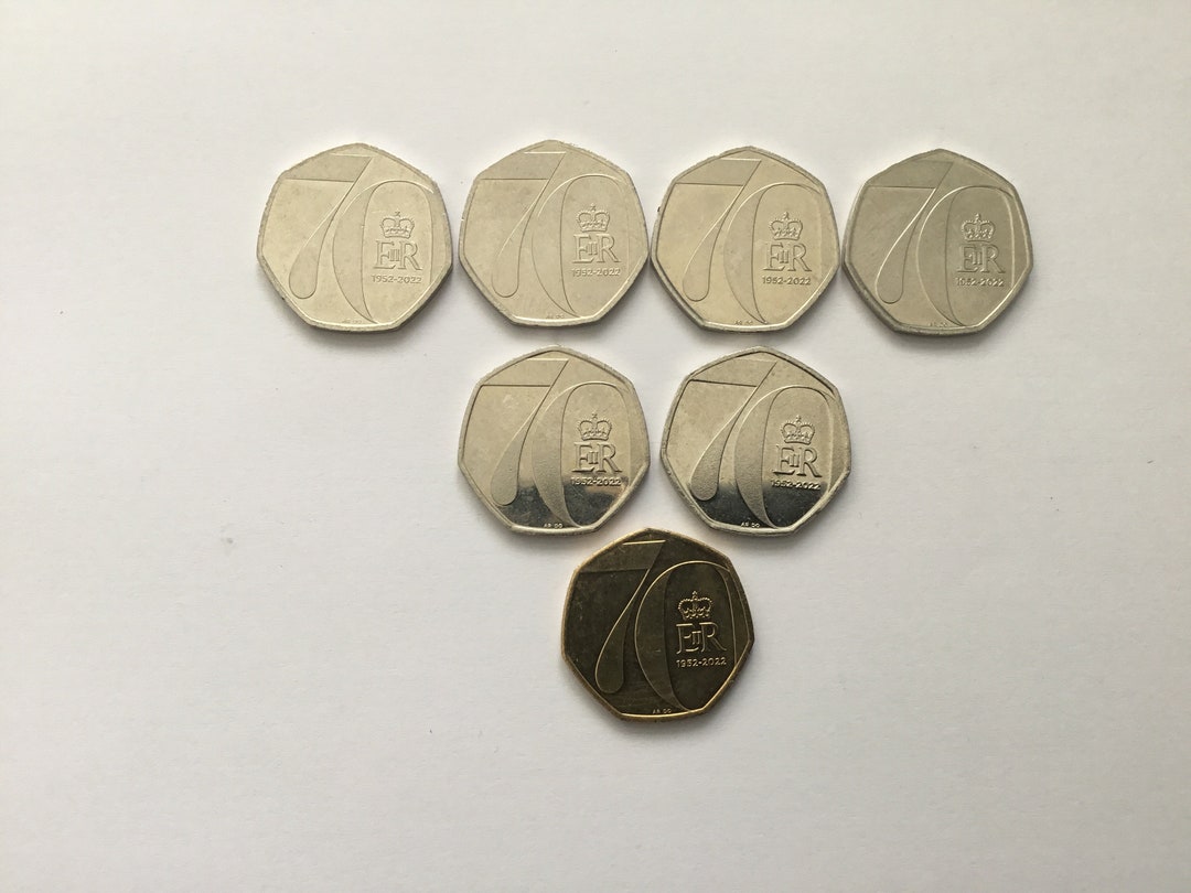 2022 Queens 70th Jubilee 50p Coin - Etsy UK