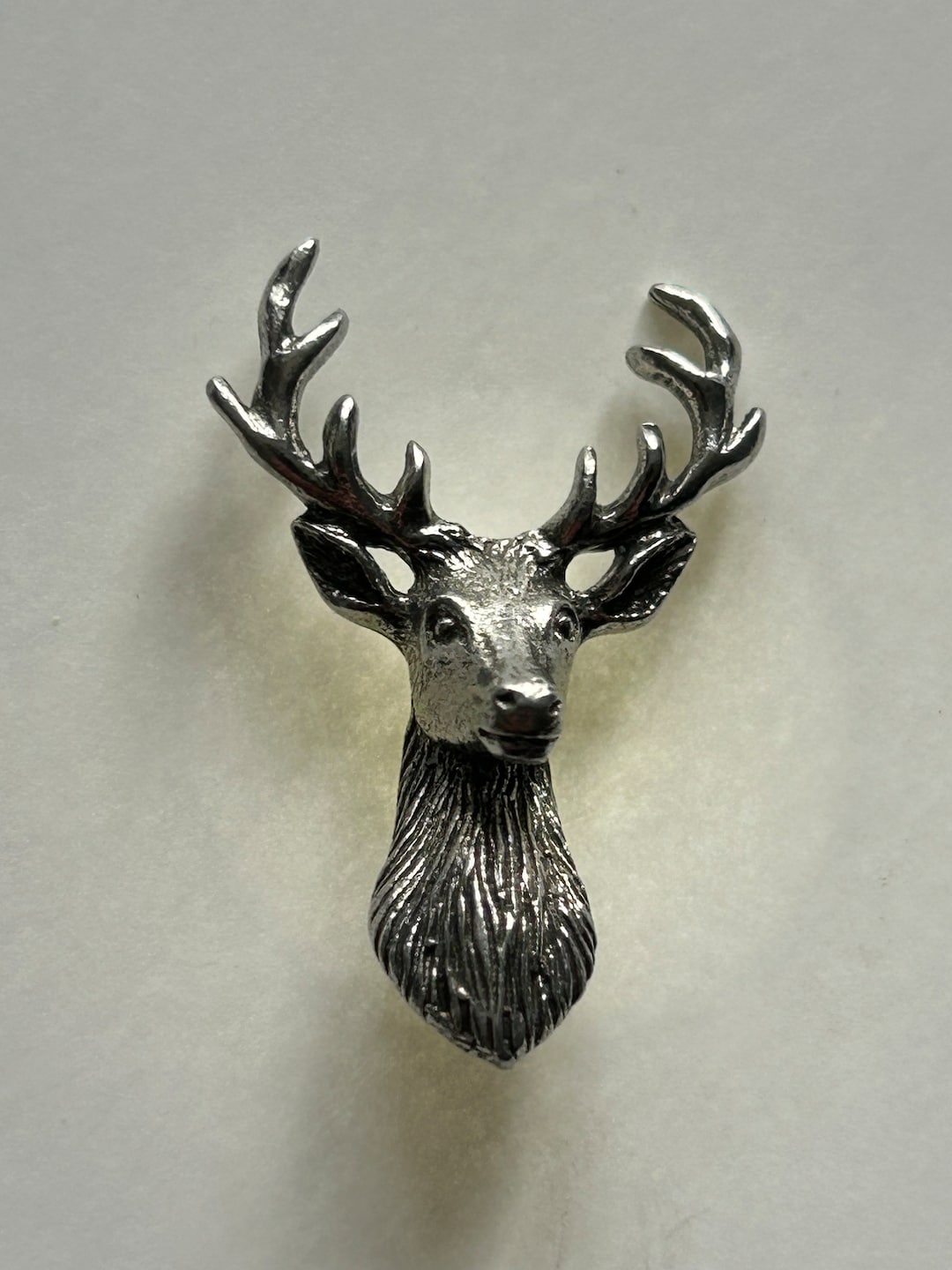 Highland Stags Head Silver Pewter Pin Badge - Etsy UK
