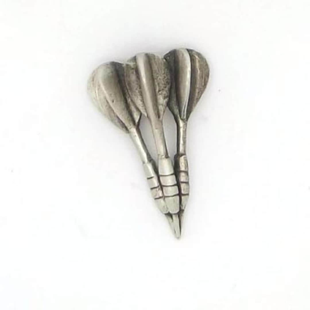 Darts Silver Pewter Pin Badge - Etsy