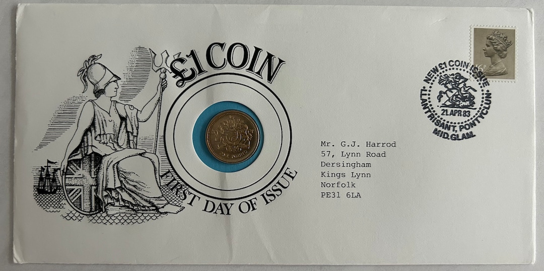 1983 One Pound Coin First Day Issue Cover - Etsy