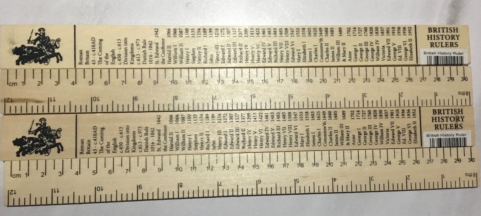 British History Wooden Timeline Ruler 30cm Updated With Charles III ...