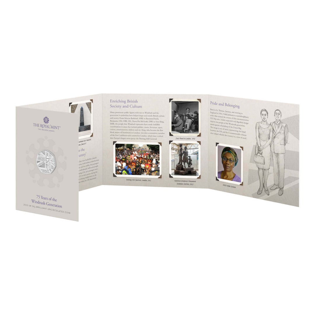 75 Years of the Windrush Generation 50p 2023 Royal Mail Presentation ...