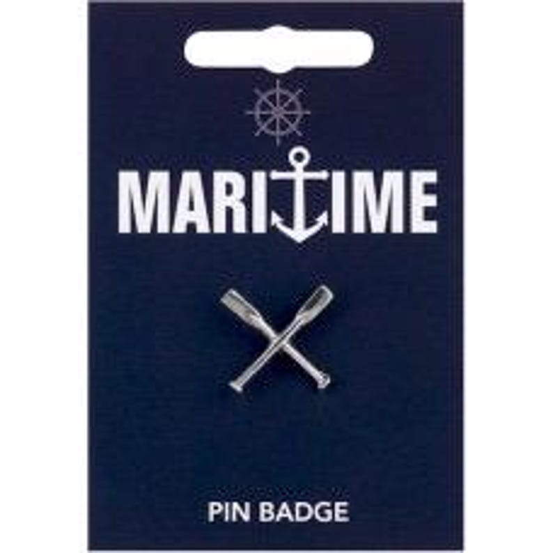 Maritime Crossed Oars Silver Pewter Pin Badge - Etsy
