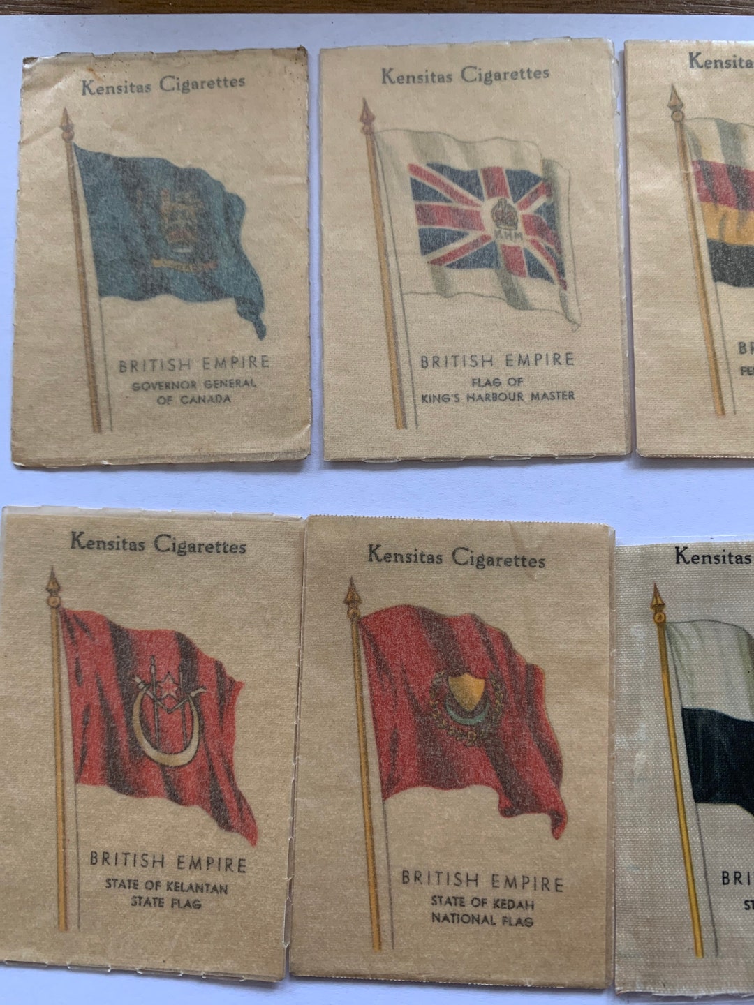1934 J Wix Pack of 10 British Empire Flag Kensitas Cigarette Choose ...