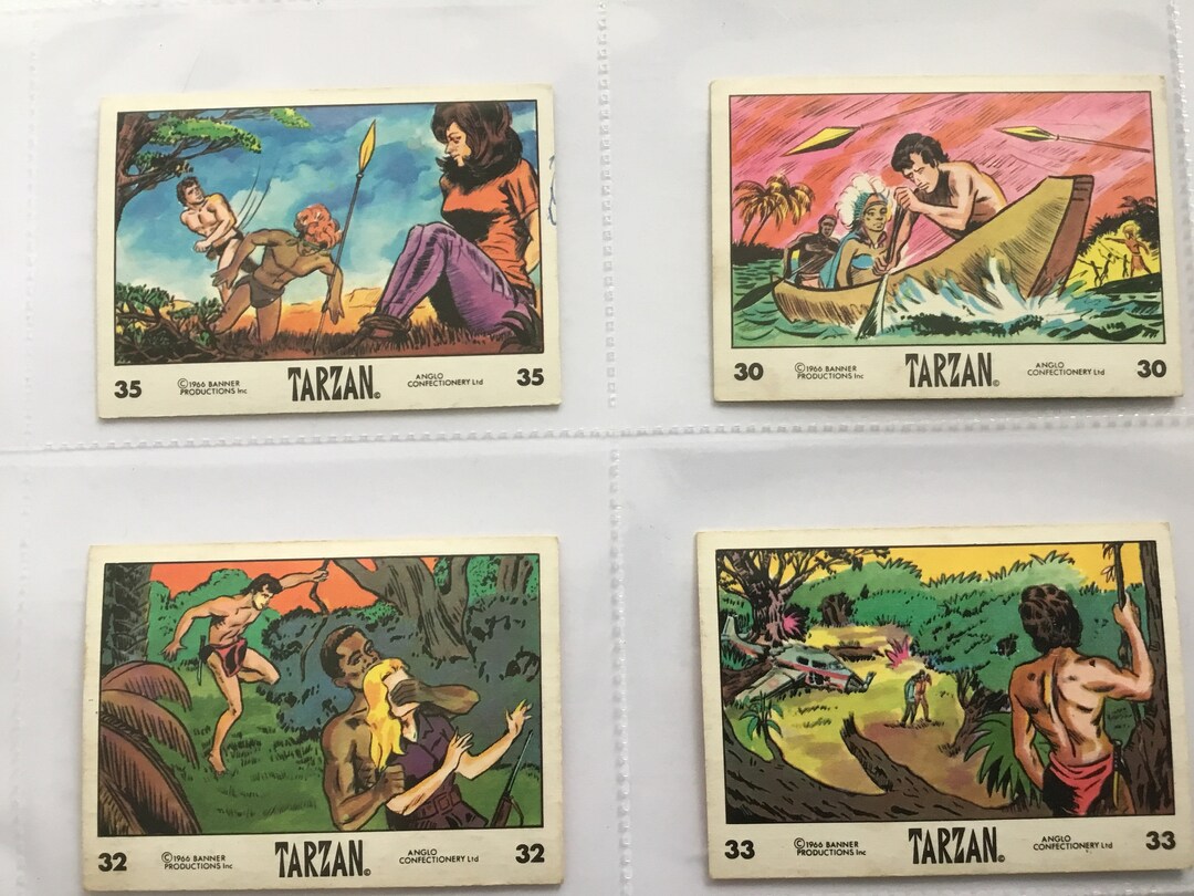 1966 Tarzan Confectionery Card Set of Mixed X4 - Etsy