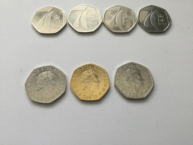 2022 Queens 70th Jubilee 50p Coin - Etsy UK