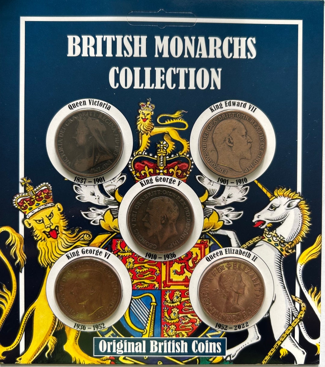 British Monarchs Collection Set of 5 Original Coins 1895-1967 ...