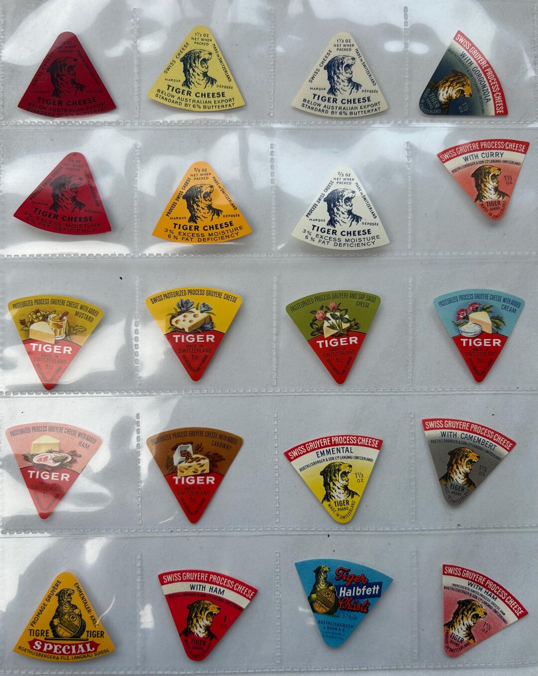 Vintage Tiger Cheese Label Ephemera Mixed Collection of 20 Labels All ...