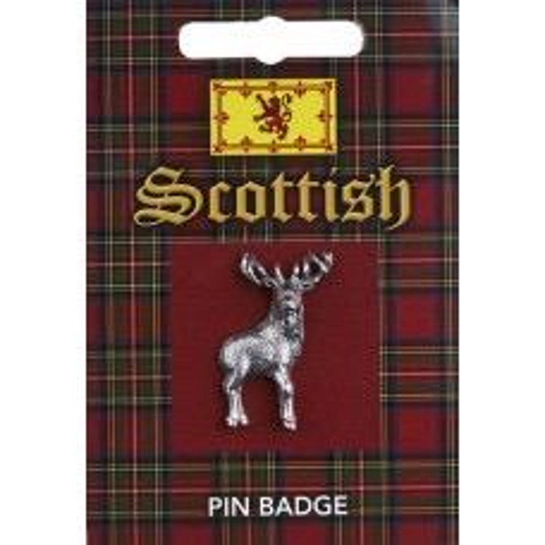 Scottish Stag Silver Pewter Pin Badge - Etsy