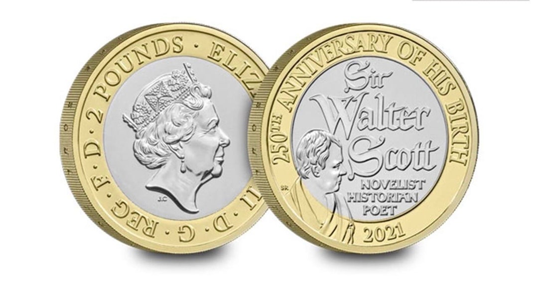 2021 Walter Scott Two Pound UK Coin - Etsy UK