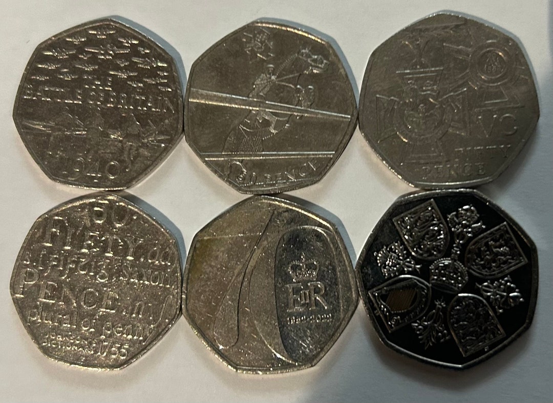 70th Jubilee Olympic King Charles III UK 50p Coins Lot - Etsy