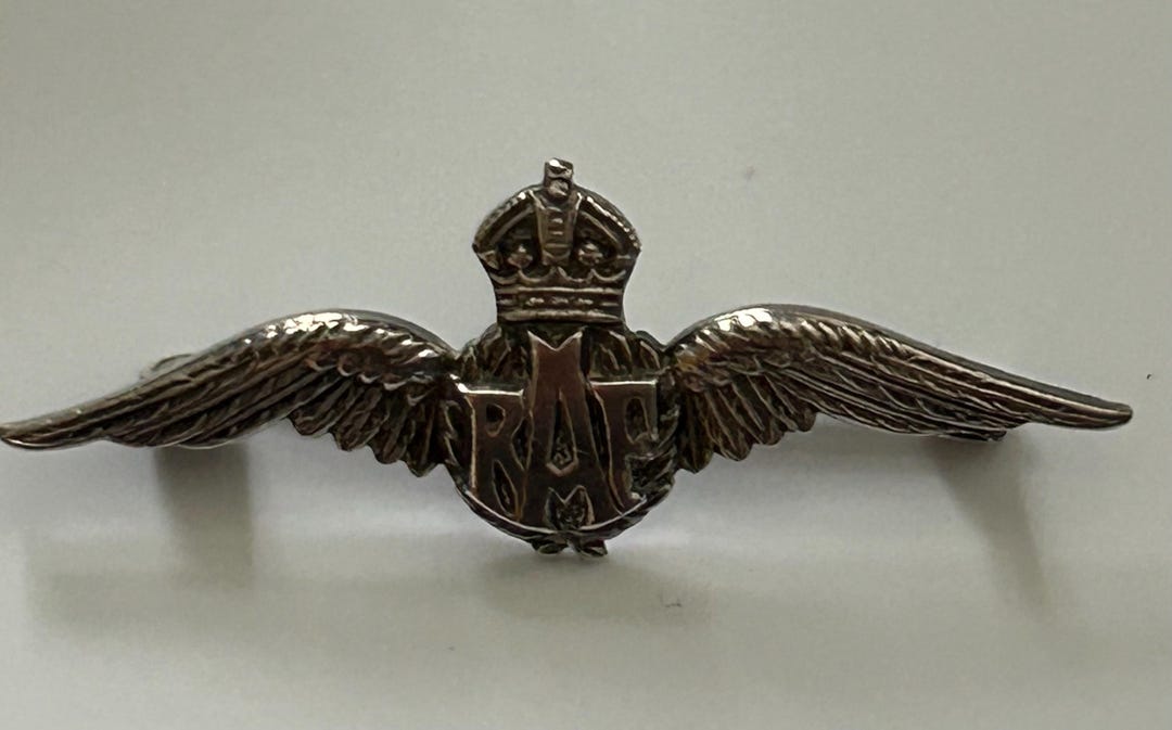 WWII Sterling Silver RAF Wings Sweetheart Brooch - Etsy