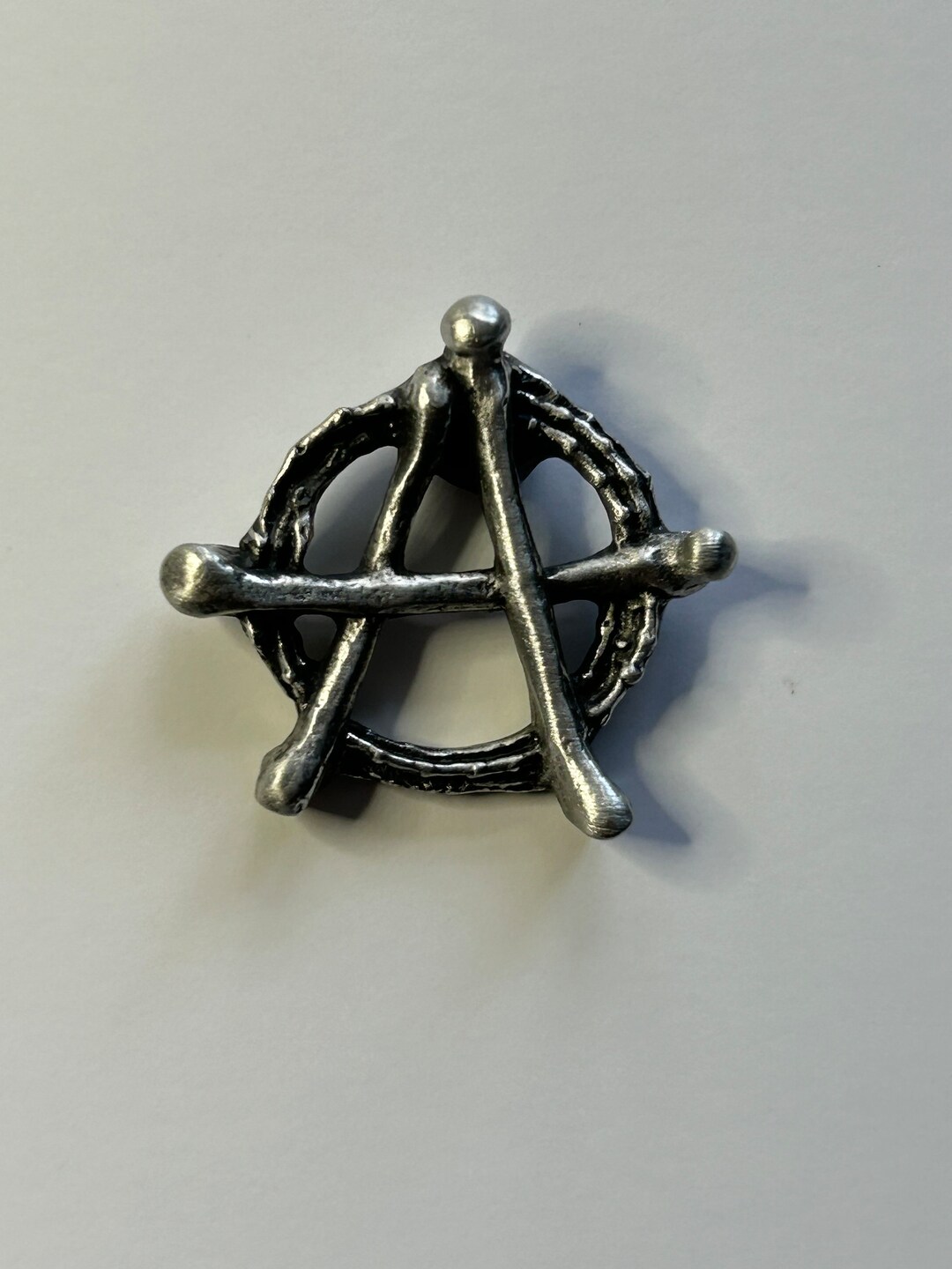Anarchy Symbol Silver Pewter Pin Badge - Etsy