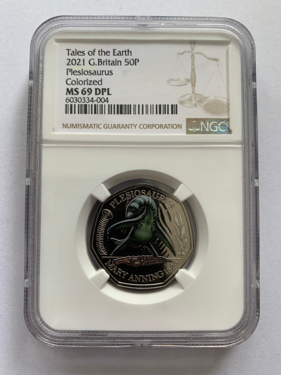 2021 Plesiosaurus 50p Coloured Coin NGC Graded MS69 - Etsy