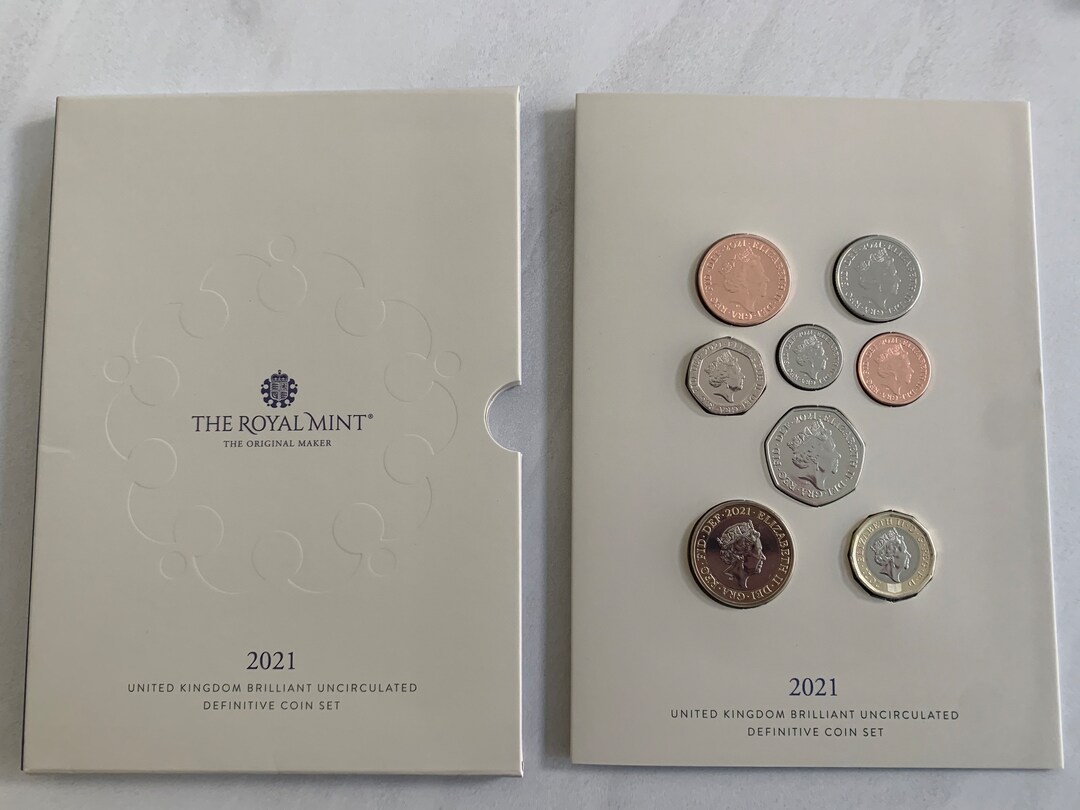 2021 Brilliant Uncirculated Royal Mint Definitive Coin Set With 8 Coins ...