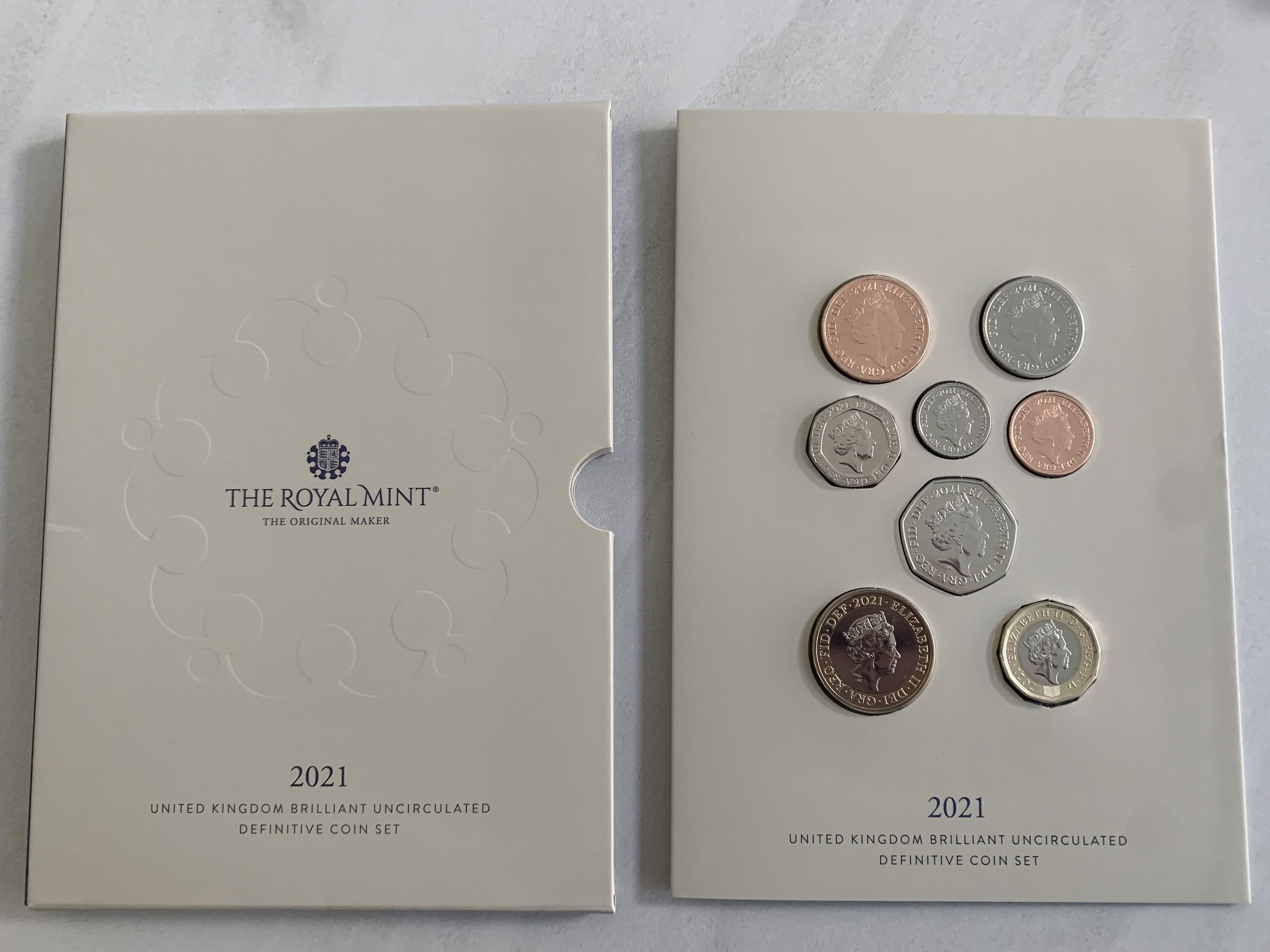 2021 Brilliant Uncirculated Royal Mint Definitive Coin Set With 8 Coins ...