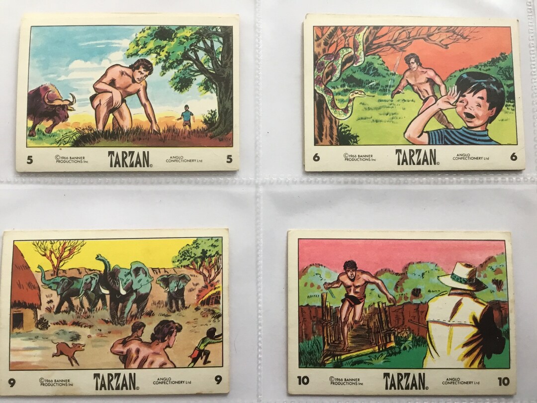 1966 Tarzan Confectionery Card Set of Mixed X4 - Etsy UK