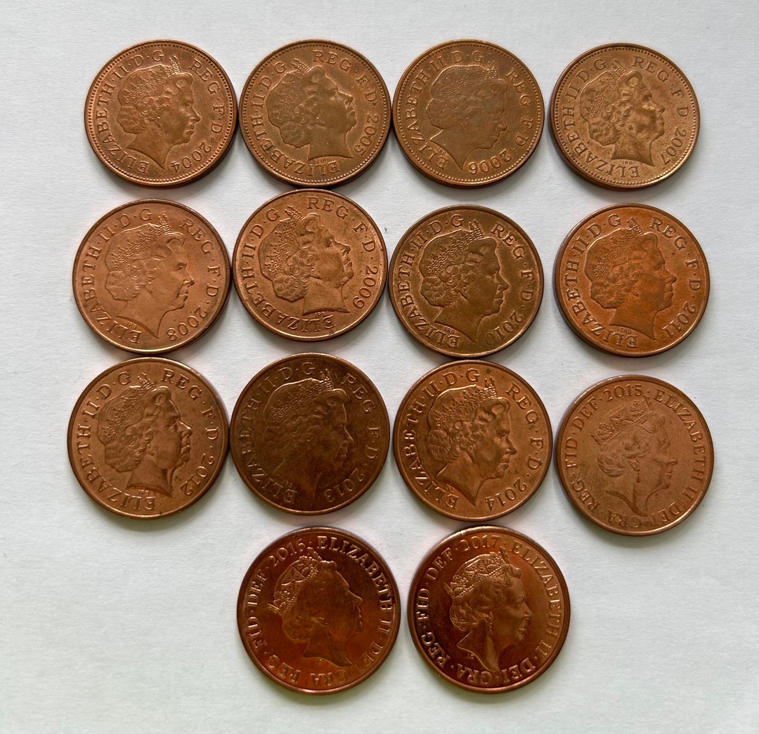 2004-2017 Set of UK 2p Date Run 14 Coin Numismatics Set - Etsy
