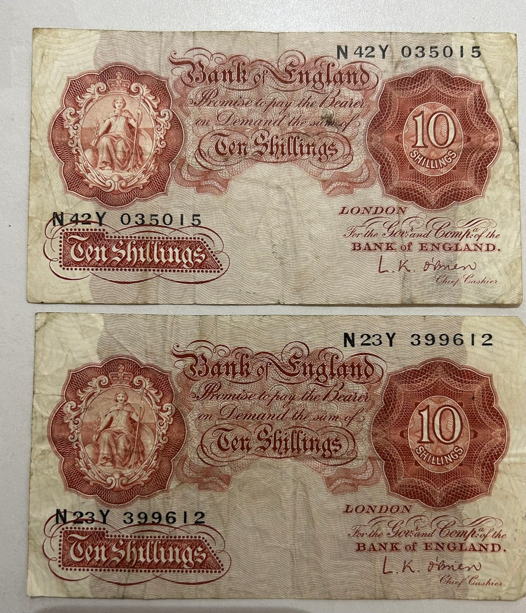 1950 O’brien Ten Shillings Note – 1st Issue - Etsy