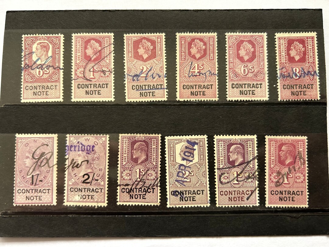 1902 Contract Note Revenue Stamps - Etsy