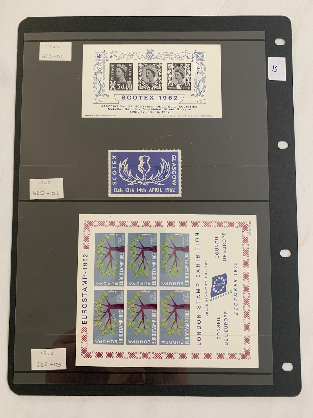 1962 Scotex Eurostamp Stamp Exhibition Cinderella Stamp Sheet Pair Lot ...