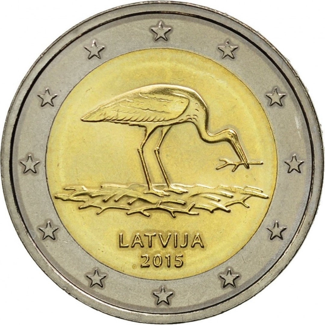 2015 Latvia Black Stork 2 Euro Coin - Etsy