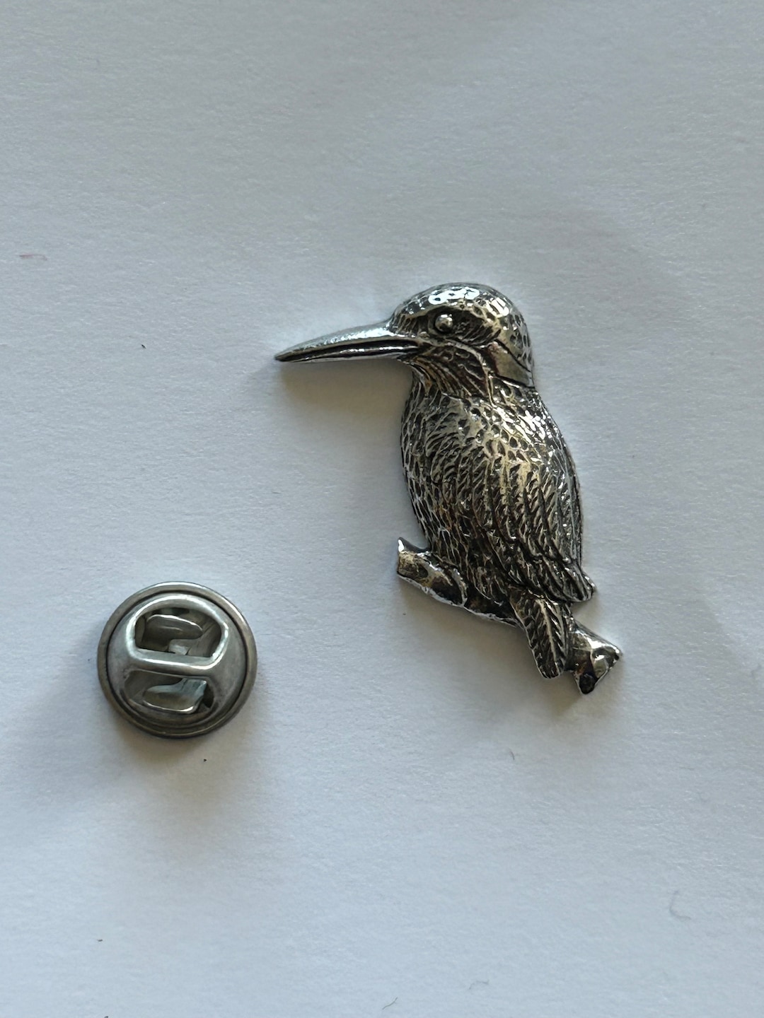 Kingfisher Silver Pewter Pin Badge - Etsy