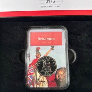 2019 Britannia 50th Anniversary Uncirculated Fifty Pence 50p Coin Privy ...