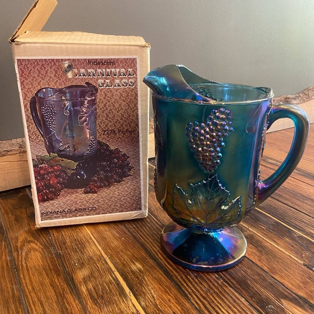 Vintage Indiana Carnival Glass Pitcher With Box - Etsy