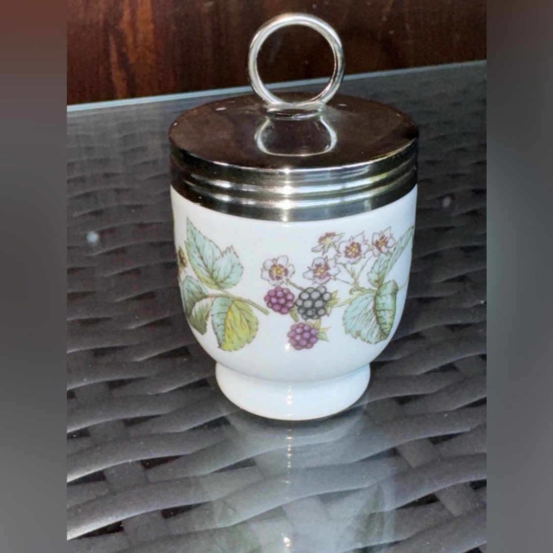 Royal Worcester Egg Coddler, Black Berry Design, Retro Porcelain ...