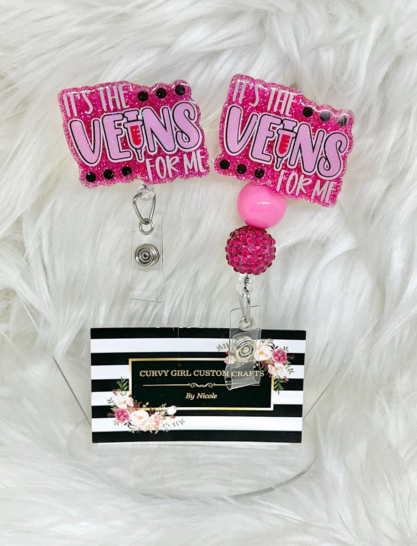 It's the Veins for Me, Hot Pink, Phlebotomy, Lab, RN, Glitter Badge ...