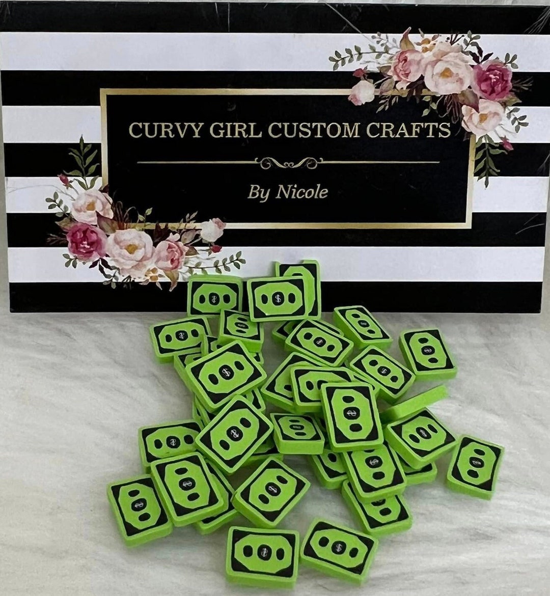 Dollars, Money, Cash, Piggy Bank, Polymer Clay Slices, Faux Sprinkles ...