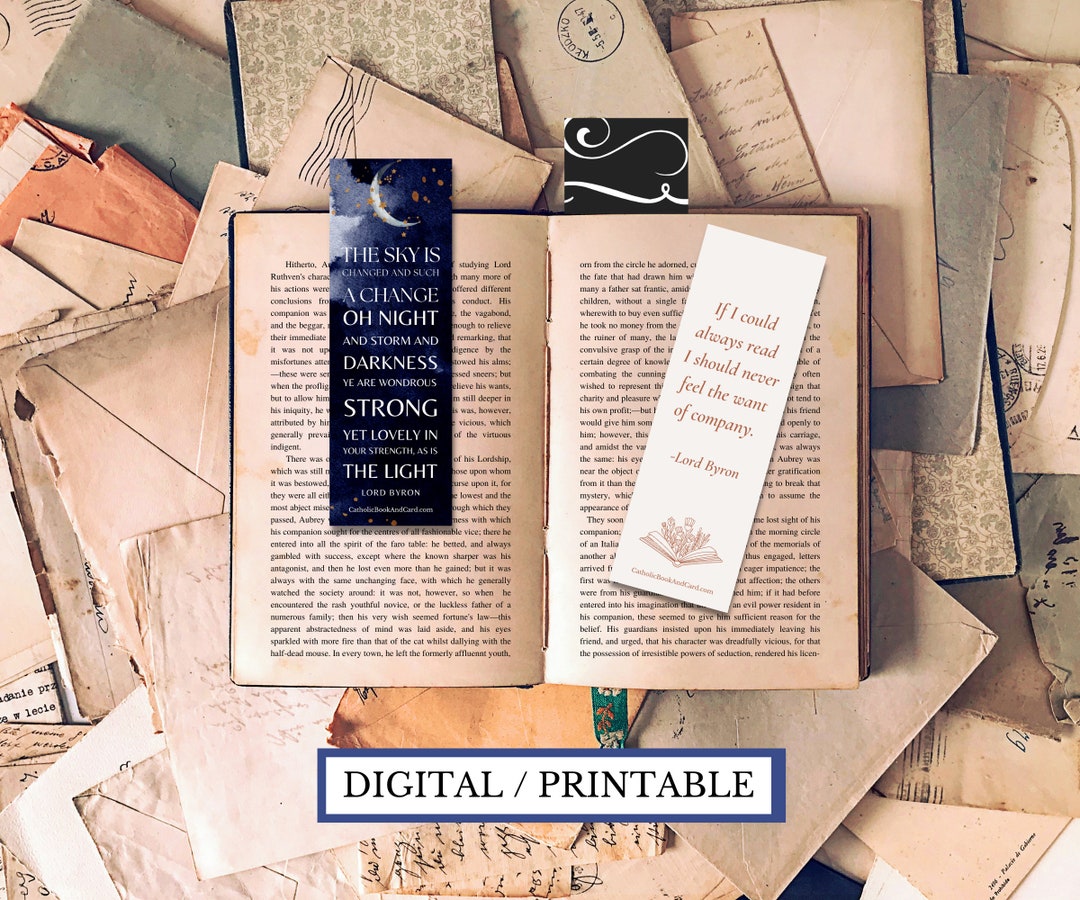 Lord Byron Printable Bookmark Set of 3 Bookmarks - Poetry Quotes - Etsy