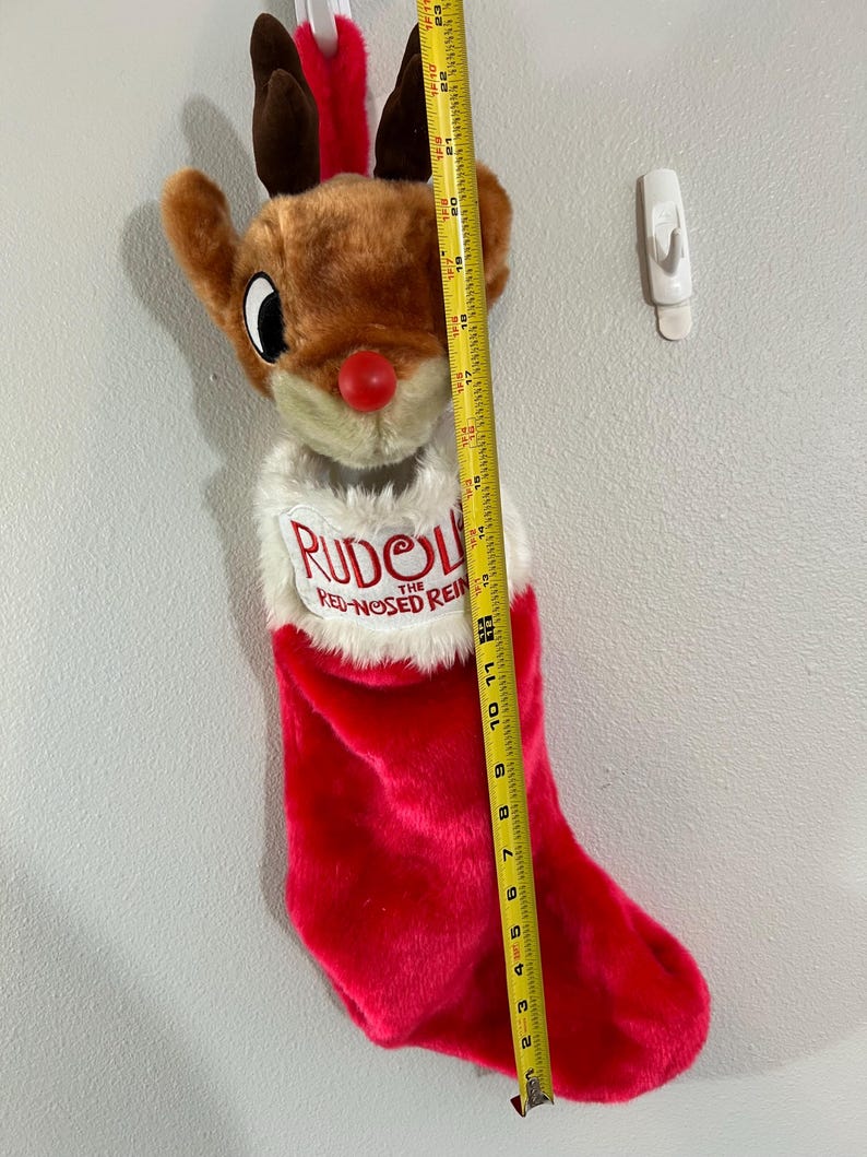 Vintage Gemmy Rudolph Stocking Works - Etsy