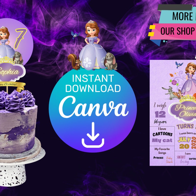 Sofia the First Cake - Etsy
