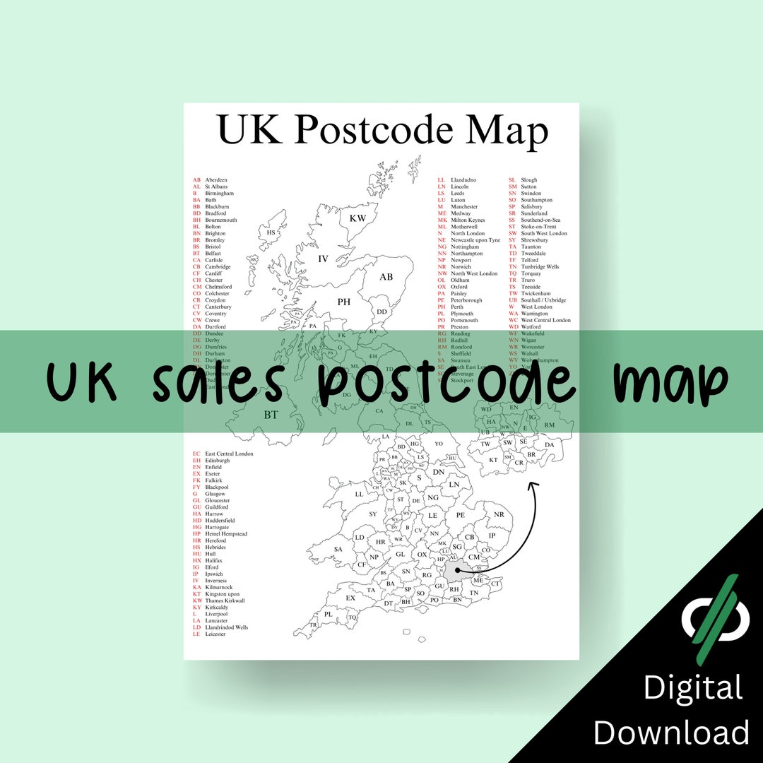 UK Postcode Map Small Business Map UK Small Business Map Sales Tracker ...