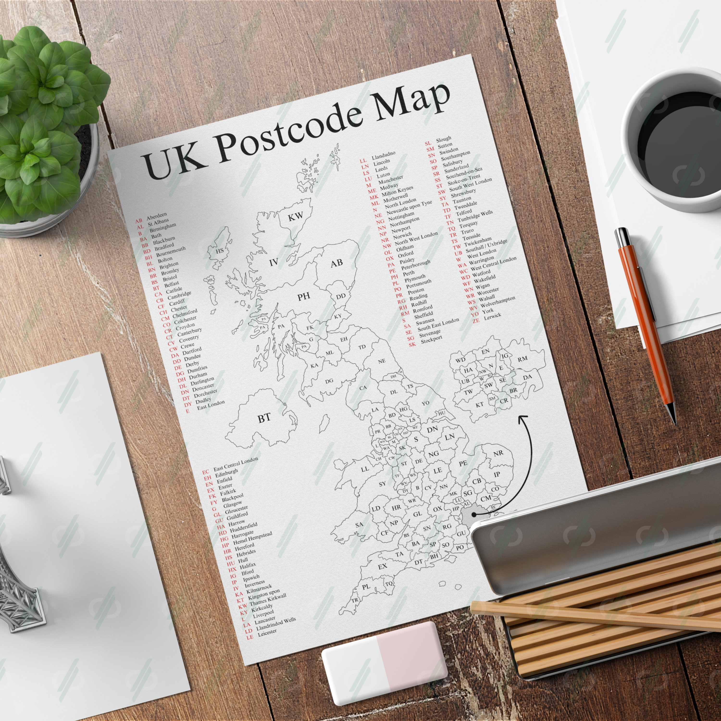 UK Postcode Map Small Business Map UK Small Business Map - Etsy