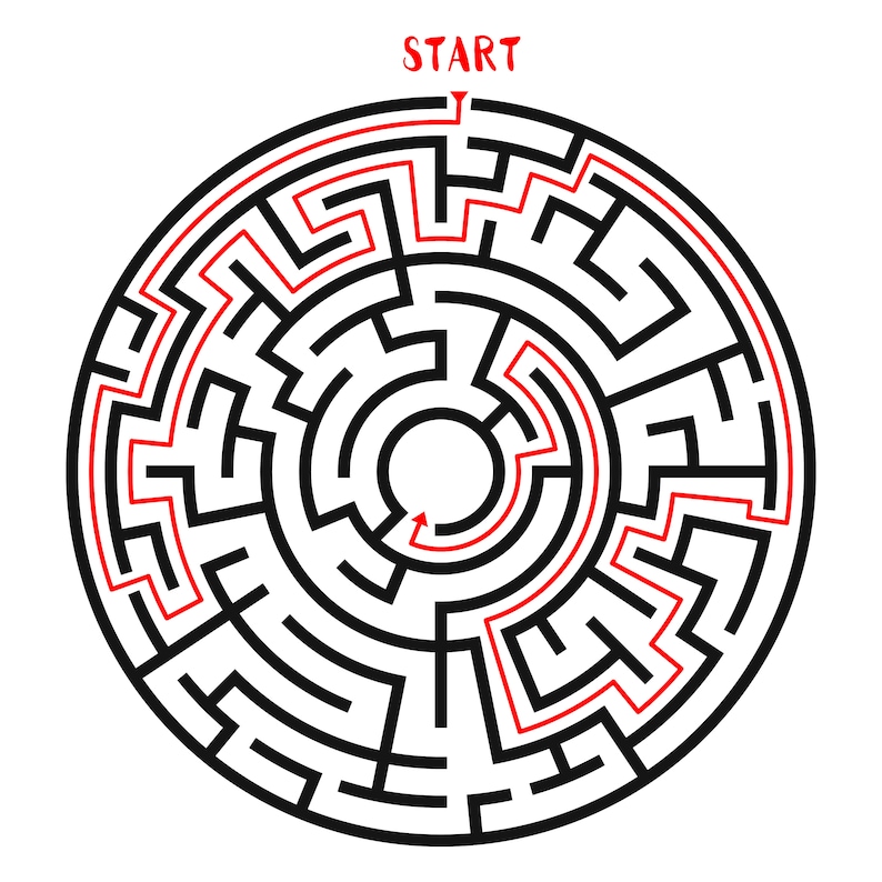 Set1 - 10 BEGINNER Mazes for FUN or for Vision Therapy - Red Writing - Etsy