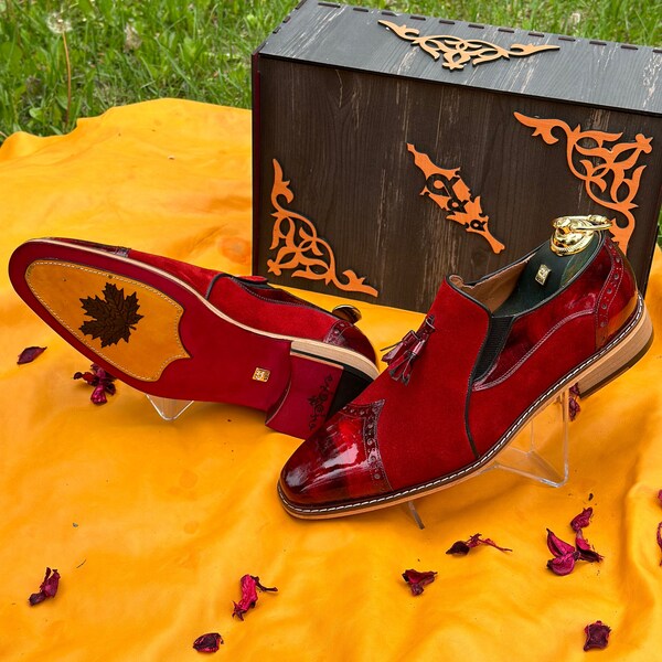 Red Dress Shoes - Etsy