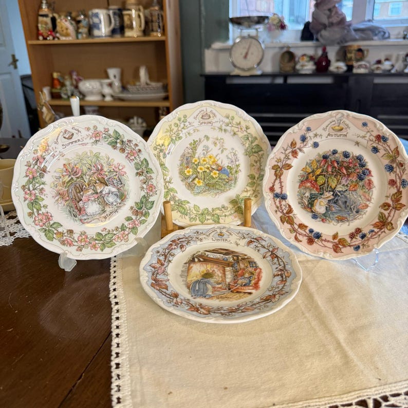 Royal Doulton Brambly Hedge Tea Plates: Four Seasons Bone China Set - Etsy