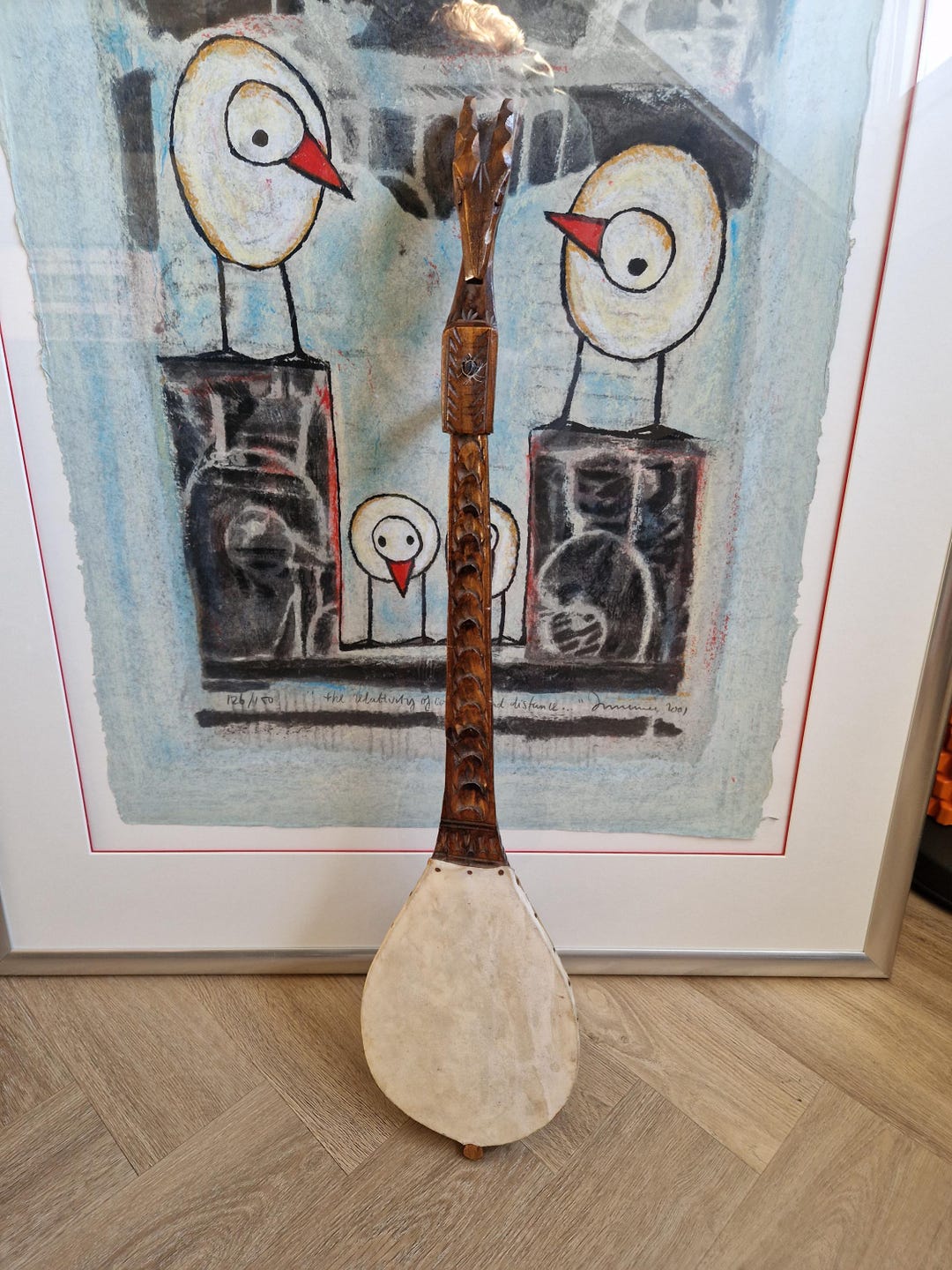 Vintage Balkan Folk Instrument Hand Carved Wood | Ethnic Lute Gusle ...