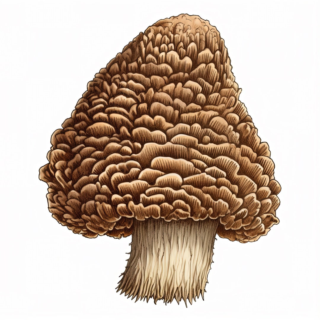 Printable, Mushroom, Download, Morel, Drawing, Digital Art, Print - Etsy