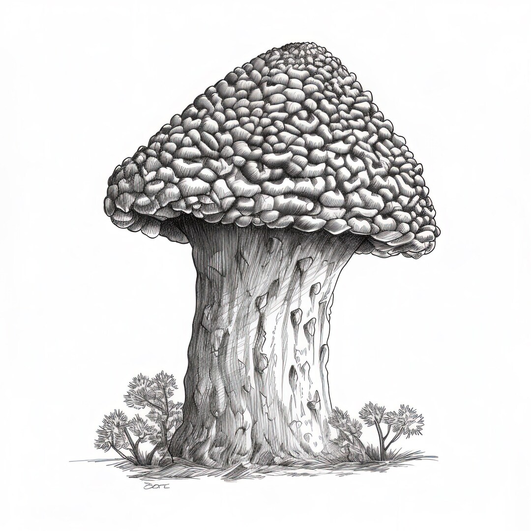 Printable, Mushroom, Download, Morel, Drawing, Digital Art, Print - Etsy